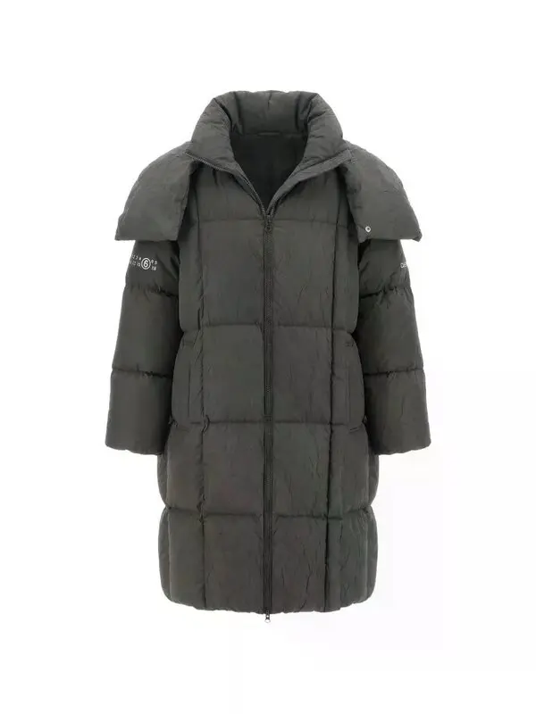 MAISON MARGIELA Quilted Hooded Puffer Coat - Grey