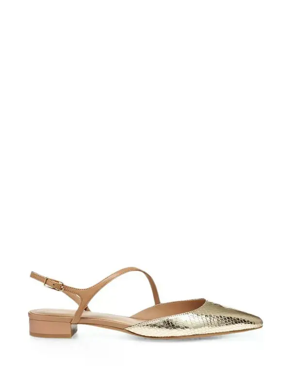 Geox Giselda Snakeskin-effect Slingback Shoes - Gold