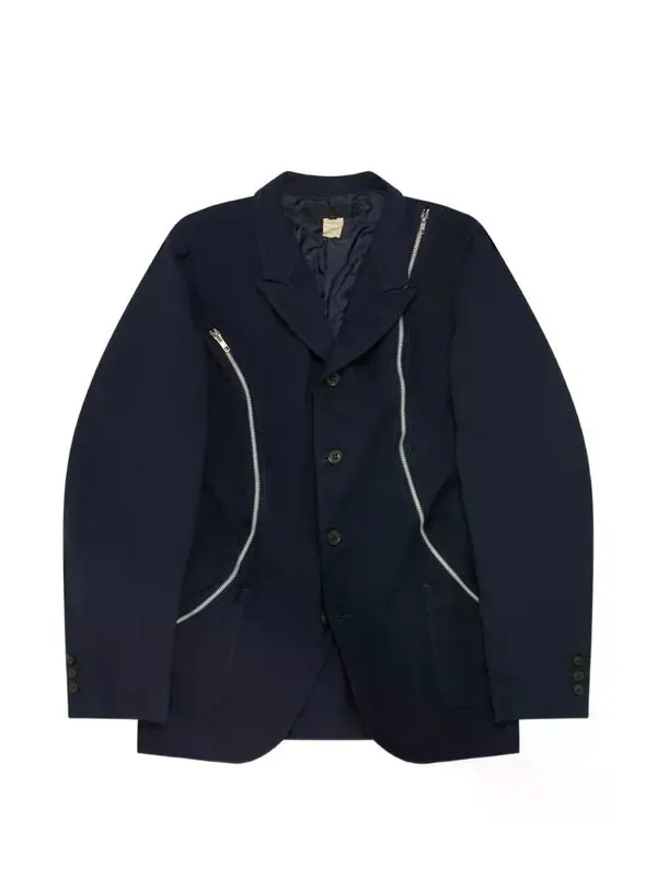 Comme Des Garçons Single-breasted Zip-detail Blazer - Blue