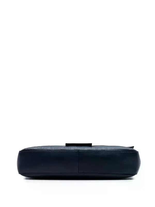 Fendi Zucca Embossed Leather Convertible Belt Baguette Satchel
