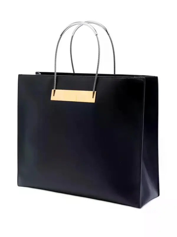 Balenciaga Small Leather Cable Shopper Tote Satchel