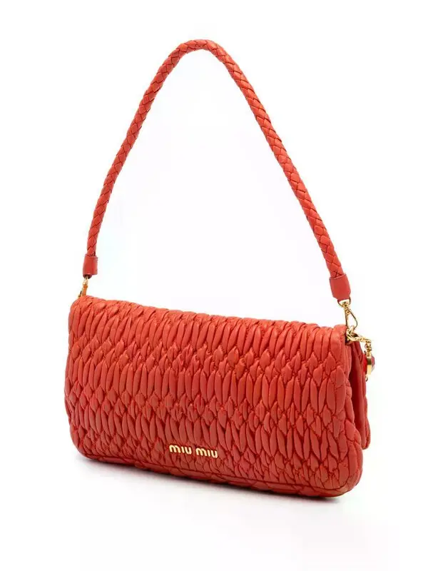 Miu Miu Matelassé Nappa Crystal Chain Satchel