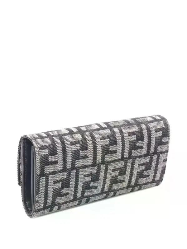 Fendi Ff Jacquard Denim Wallet On Chain Crossbody Bag