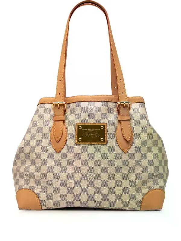 LOUIS VUITTON Damier Azur Hampstead Mm Tote Bag
