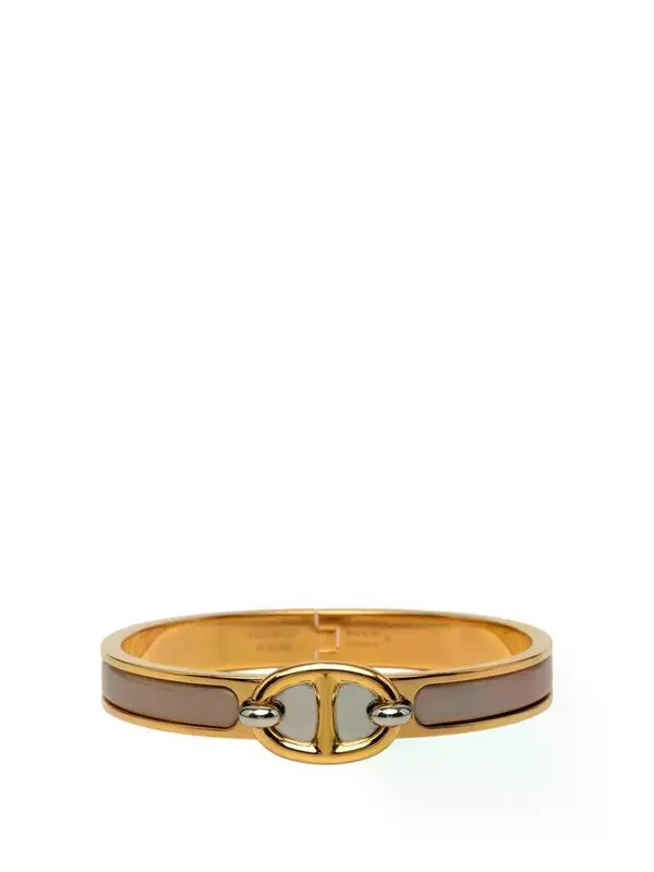 Hermès Enamel Clic Clac Chain Ancre Bracelet Pm - Brown