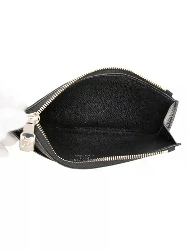 LOUIS VUITTON 2019 Monogram Eclipse Taigarama Card Holder Coin Pouch