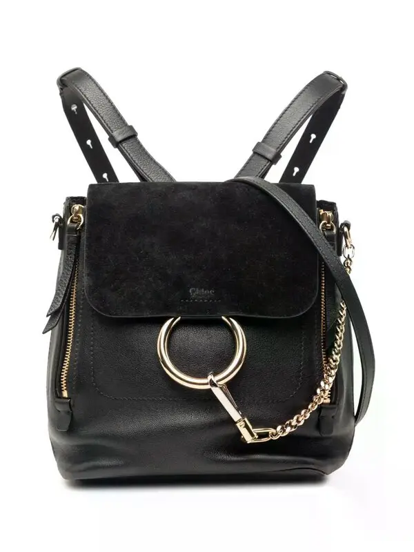 Chloé Faye Backpack In Calfskin And Suede