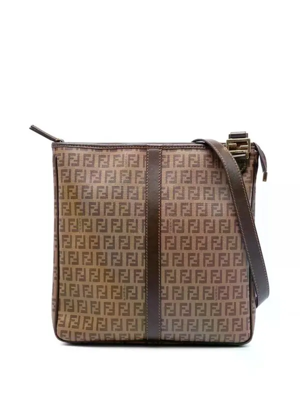 Fendi Zucchino Spalmati Crossbody Bag - Brown