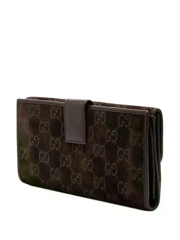 Gucci 2000-2015 Gg Suede Pelham Continental Wallet Long Wallets