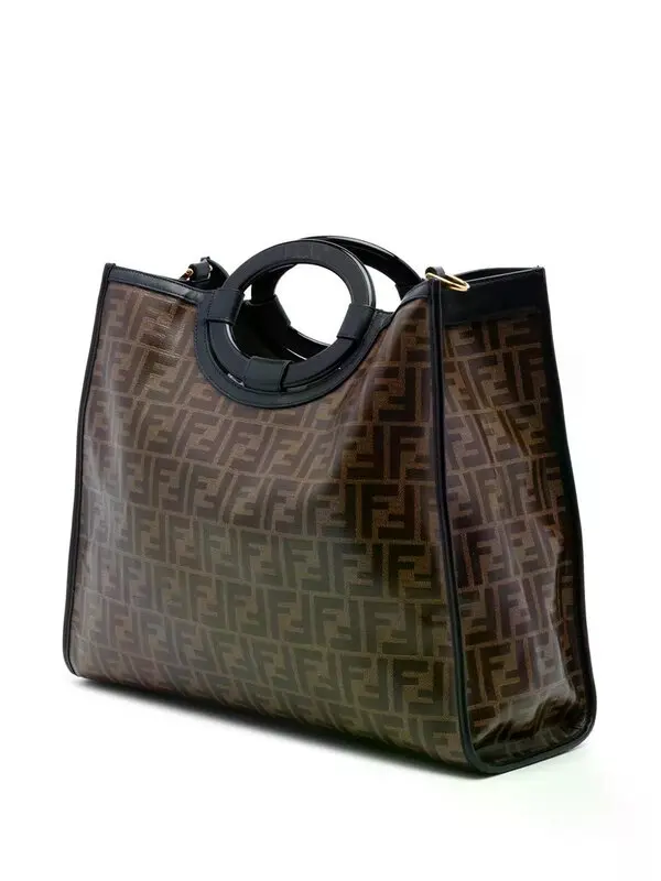 Fendi Glazed Fabric Ff 1974 Runaway Shopper Satchel
