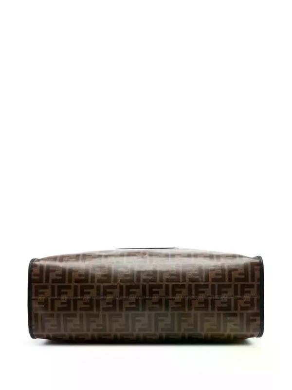 Fendi Glazed Fabric Ff 1974 Runaway Shopper Satchel