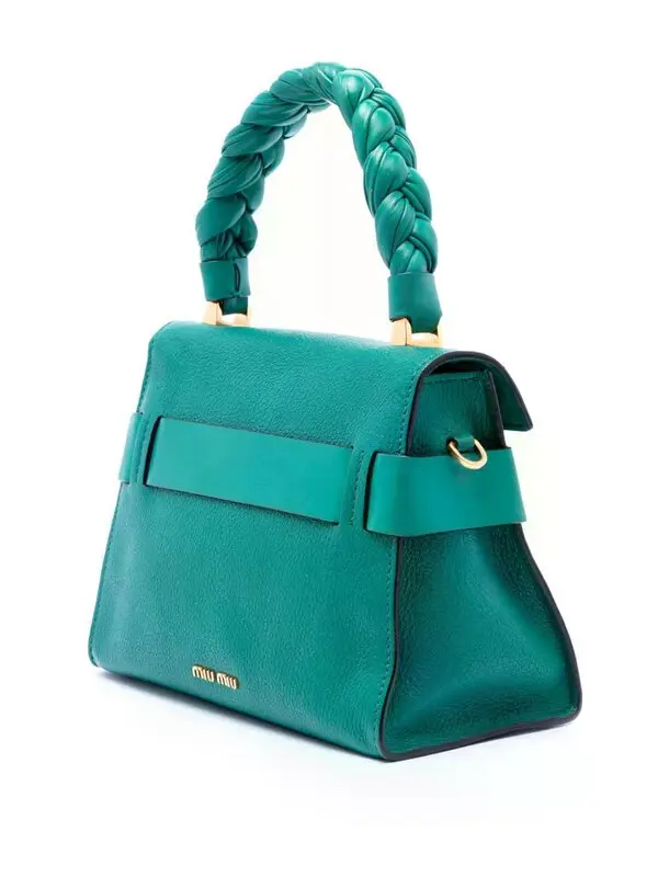 Miu Miu Goatskin Madras Click Top Handle Bag