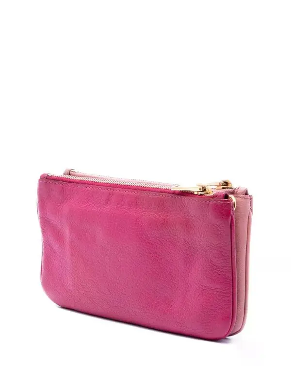 Miu Miu Bicolor Madras Double Zip Crossbody Bag