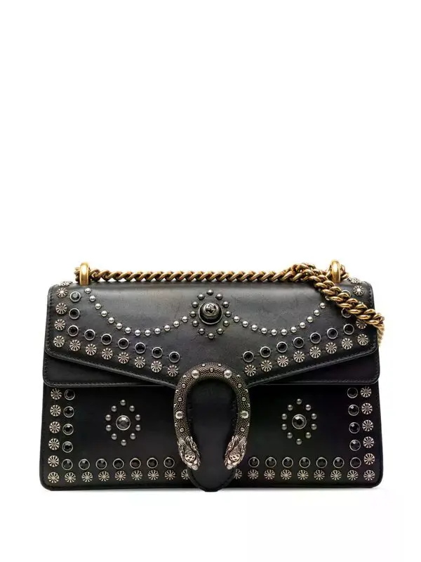 Gucci Dionysus Medium Studded Shoulder Bag - Black
