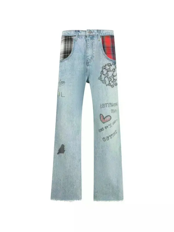 SATOSHI NAKAMOTO Nessa Graphic Print Jeans - Blue