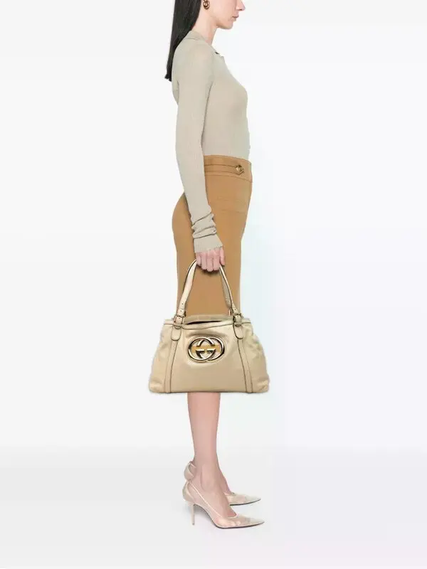 Gucci Calfskin Dialux Britt Tote Bag