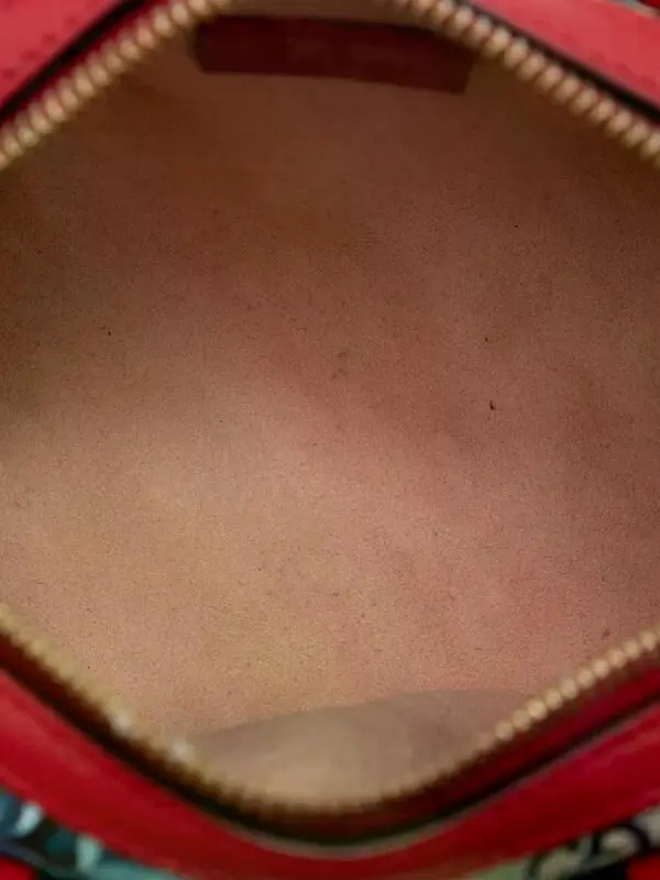 Gucci Mini Gg Supreme Blooms Boston Bag Satchel - Red