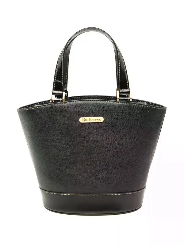 Burberry 20th Century Leather Bucket Bag - Black