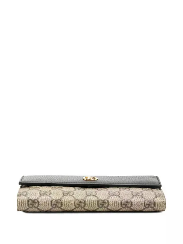 Gucci 2016-2026 Bicolor Gg Marmont Gg Supreme Continental Wallet Long Wallets