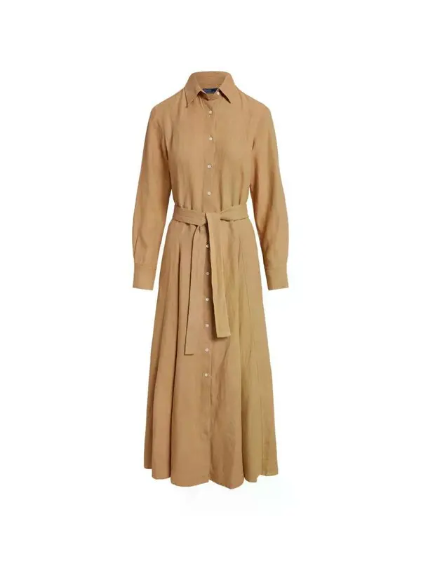Polo Ralph Lauren Belted Florence Midi Shirt Dress - Brown