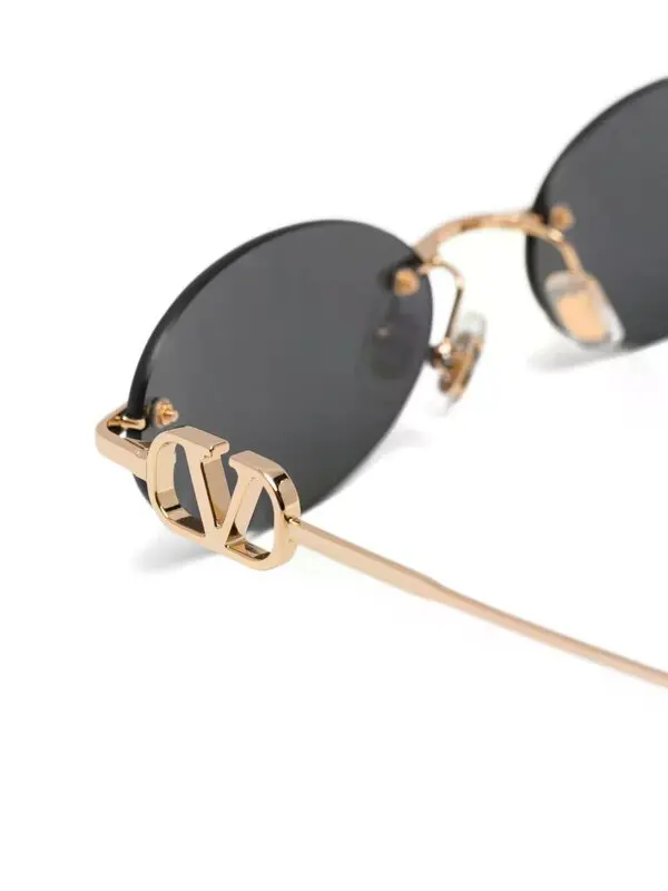 Valentino Garavani Oval-frame Sunglasses - Gold