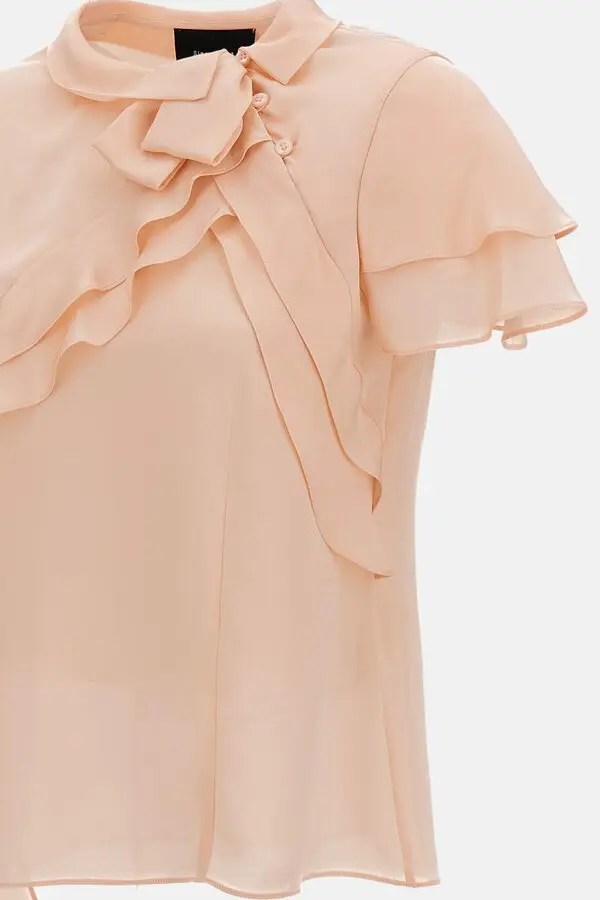 Simone Rocha Silk Georgette Bow Detail Top