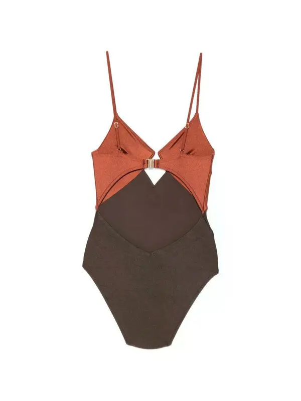 Zimmermann Aster Cut-out Swimsuit - Brown
