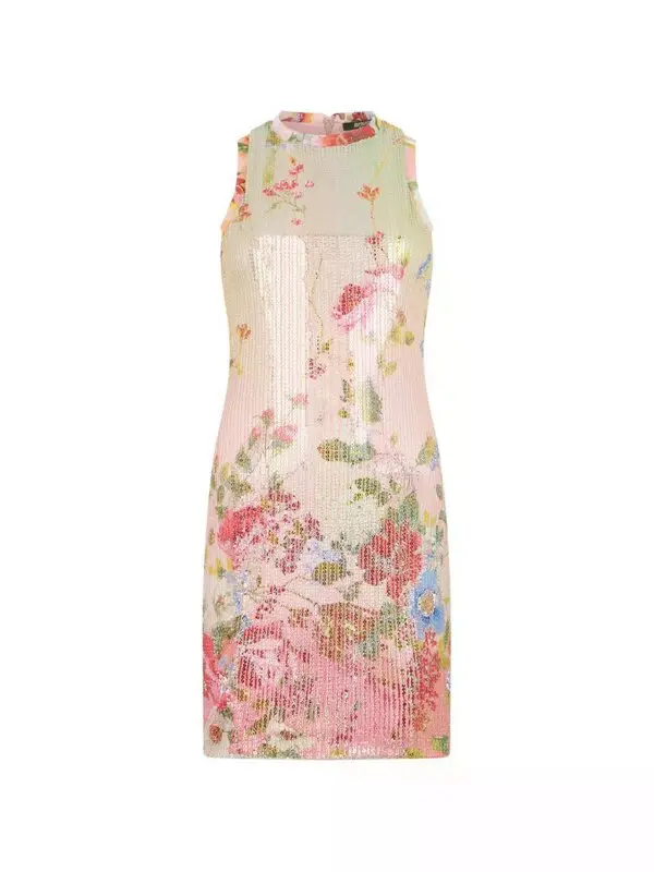 Roberto Cavalli Miami Flowers Sleeveless Dress - Gold
