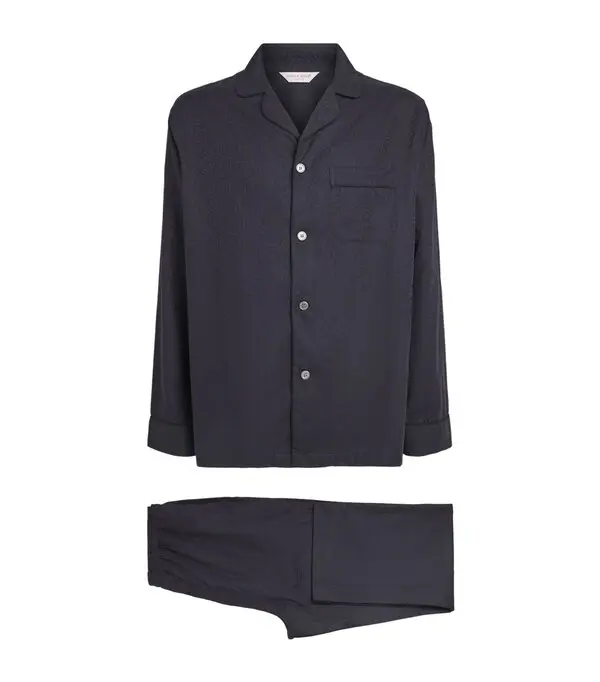 Derek Rose Cotton Floral Paris Pyjama Set - Black