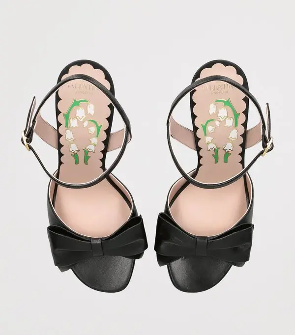 Valentino Garavani Leather Platform Sandals With Bow Detail