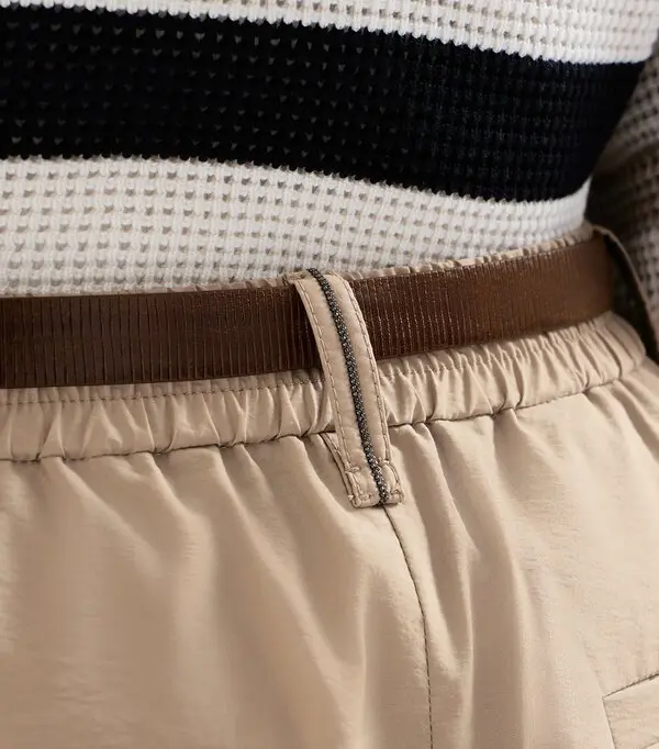 Brunello Cucinelli Pleated Cotton-blend Trousers - Brown