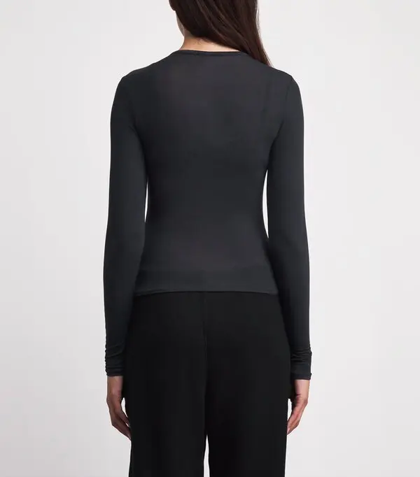 SKIMS Sheer Modal Cardigan With Long Sleeves - Black