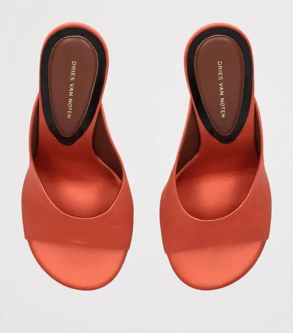 Dries Van Noten Satin Plexi-wedge Mules 105