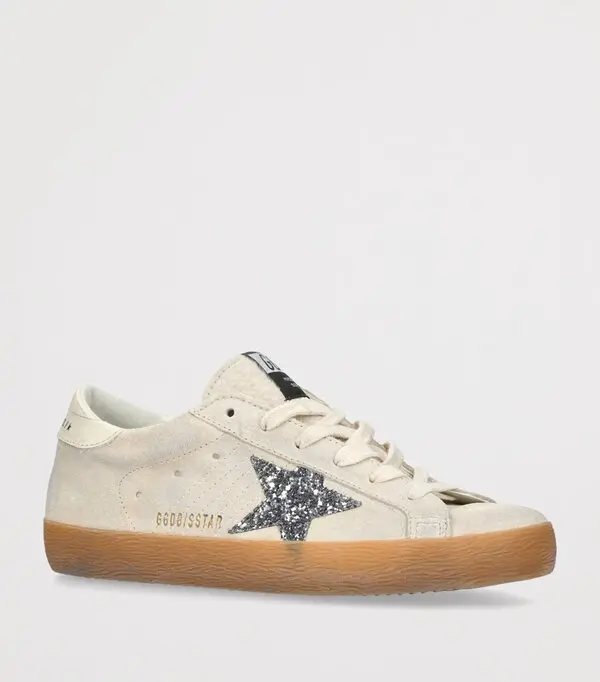 GOLDEN GOOSE Leather Super-star Sneakers With Star Appliqu
