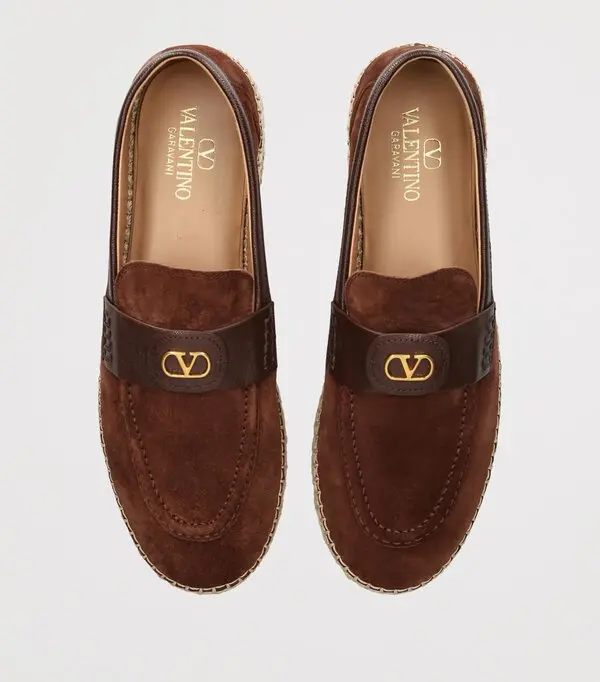 Valentino Garavani Suede Palm Avenue Espadrilles - Brown