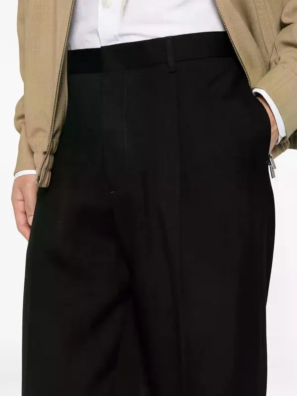 LARDINI Pressed Crease Wide-leg Trousers