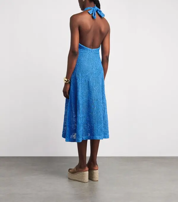 Maje Guipure Lace Midi Dress