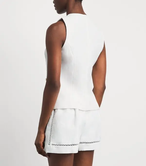 Maje Embroidered Waistcoat With Gold Buttons