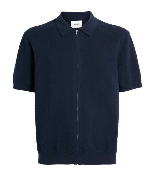 NN.07 Organic Cotton Zip-up Polo Shirt