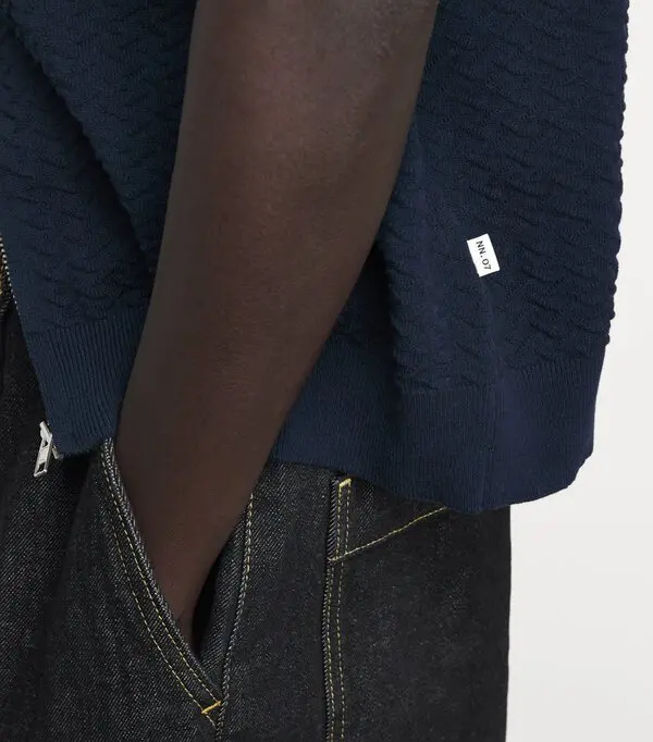 NN.07 Organic Cotton Zip-up Polo Shirt