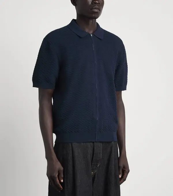 NN.07 Organic Cotton Zip-up Polo Shirt