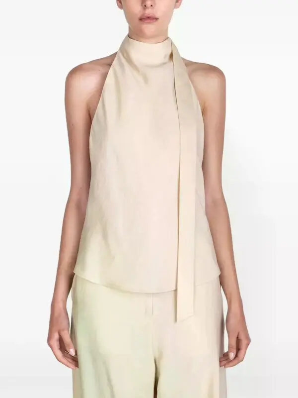 ALYSI Halterneck Tie-detail Top - Neutrals