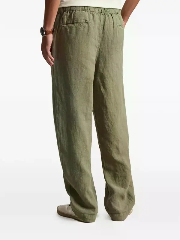 Polo Ralph Lauren Pleated Linen Trousers - Green