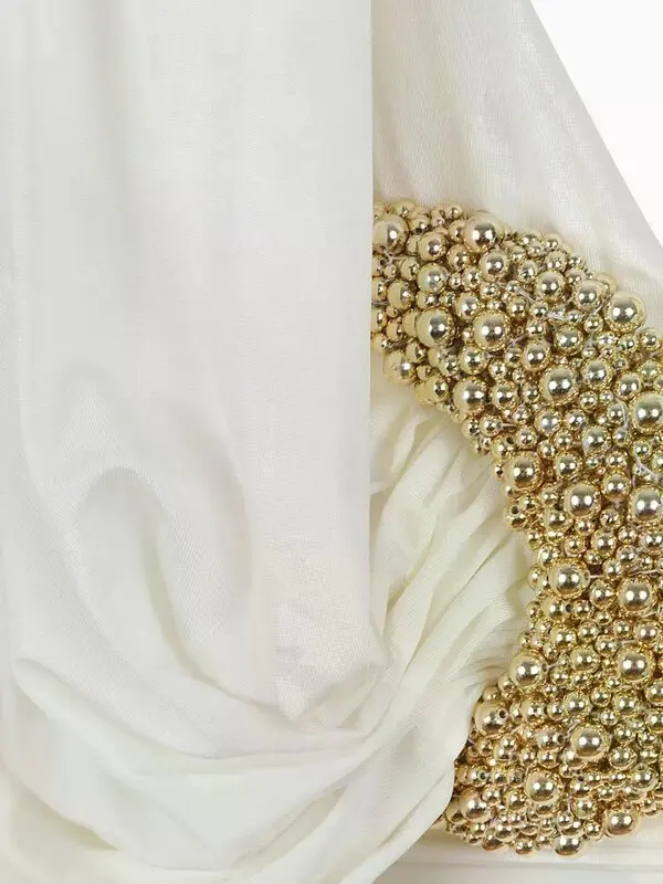 Amen Beaded Ruched Mini Dress