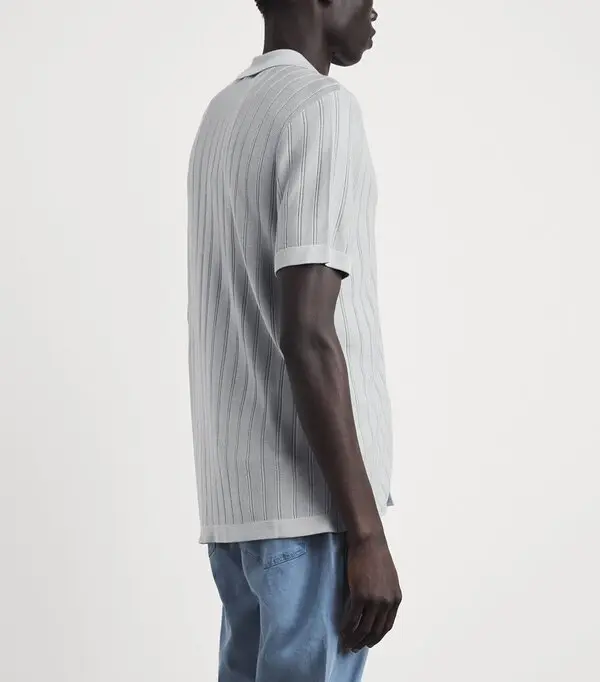 Paige Knitted Copley Polo Shirt - Grey