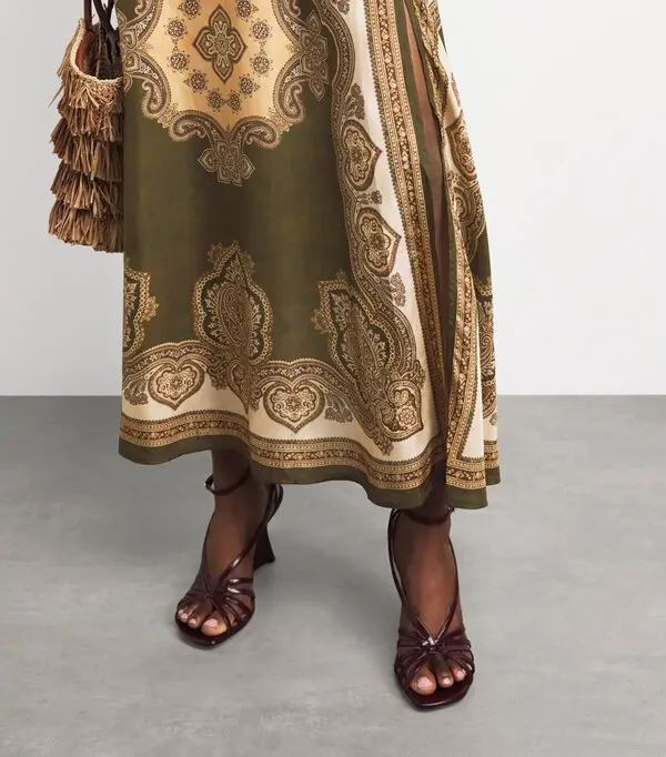 Zimmermann Mahon Printed Silk Midi Tunic Dress - Navy