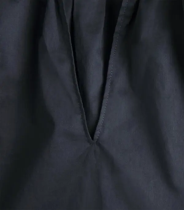 FRAME Cotton Poet Blouse - Navy
