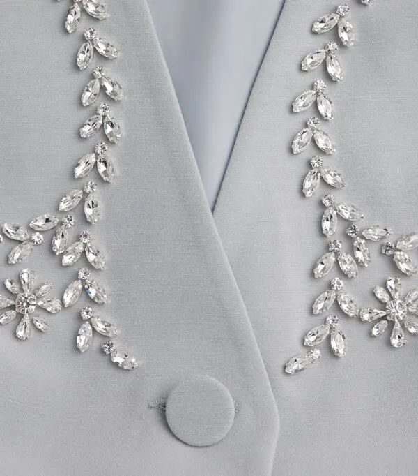 Huishan Zhang Crepe Embellished Sigrid Sleeveless Jacket