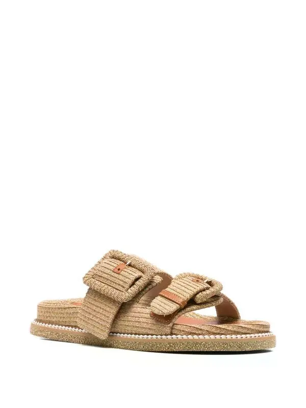 Rodo Buckle-detail Straw Sandals