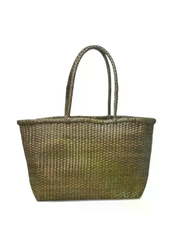 Donna Karan New York Woven Leather Tote Bag - Green